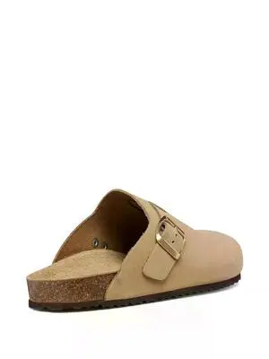 Geox Buckle-fastening Leather Slides - Neutrals