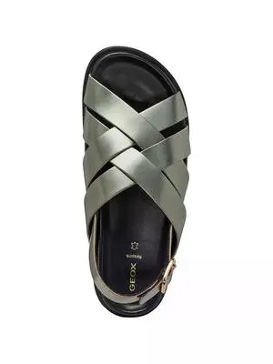 Geox Metallic Crossover Sandals