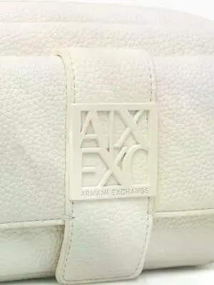 Armani Exchange Pebbled-effect Shoulder Bag With Logo Plaque