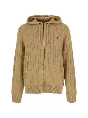 Polo Ralph Lauren Cable Knit Zip-up Hoodie - Neutrals