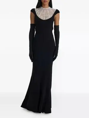 MOOS STUDIO Lace-panelled Maxi Dress