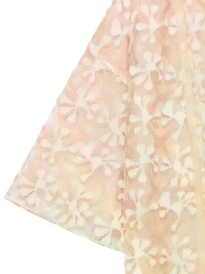 HUI MILANO Sheer Floral Appliqué Kimono