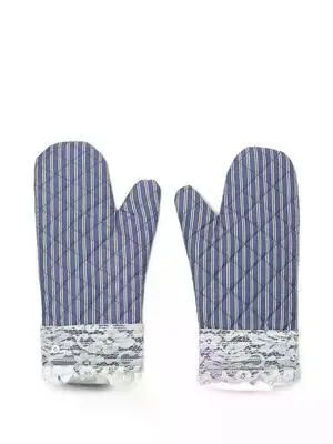 GOHAR WORLD Lace-trim Quilted Oven Gloves