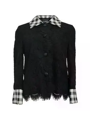 Dolce & Gabbana Check-collar Lace Shirt