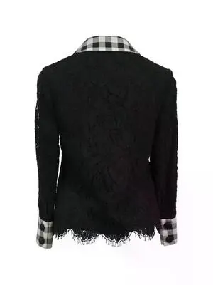 Dolce & Gabbana Check-collar Lace Shirt