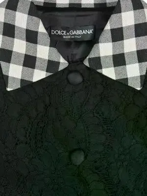 Dolce & Gabbana Check-collar Lace Shirt