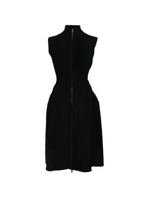 Alaïa Velvet Mock Neck Sleeveless Dress