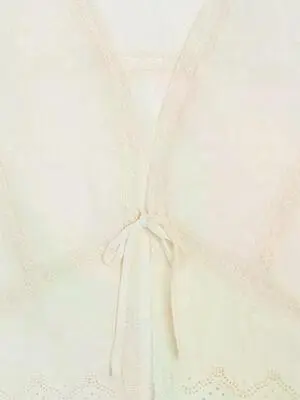 SOLAQUA Willow Lace-trimmed Floral-embroidered Top