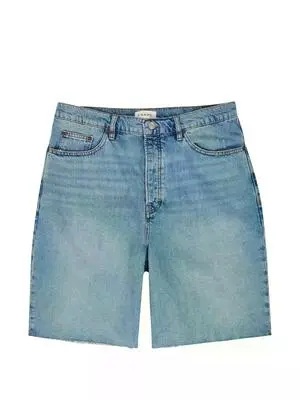 FRAME Faded Raw-cut Denim Shorts - Blue