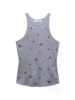 Dorothee Schumacher Ribbed Embroidered Tank Top - Grey