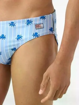 MC2 SAINT BARTH Octopus-print Swimming Briefs - Blue