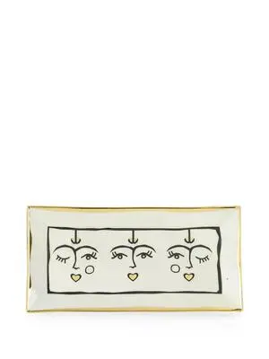 Jonathan Adler Marseille Face-print Tray - Neutrals