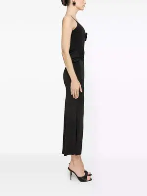 NISSA Floral Appliqué Midi Dress