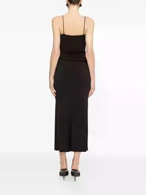 NISSA Floral Appliqué Midi Dress