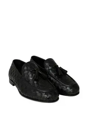 FRANZESE COLLECTION Woven Tassel Loafers - Black