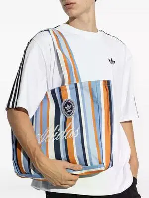 Adidas Striped Logo-embroidered Tote Bag