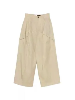 Loewe Cotton Paneled Trousers - Neutrals