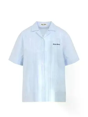 Miu Miu Gingham-check Logo-embroidered Shirt