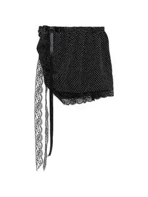 PEPA SALAZAR Asymmetric Draped Polka-dot Skirt - Black