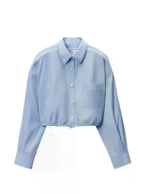 Alexander Wang Embellished Collar Crop Shirt