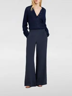 Momoni High-waisted Silk Blend Palazzo Trousers