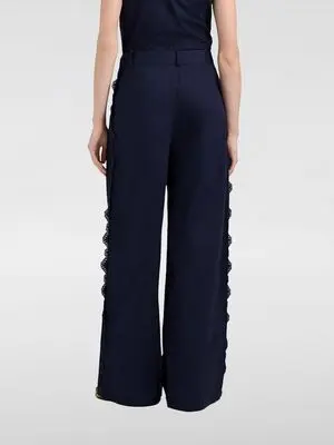 Momoni High-waisted Palazzo Trousers With Macramé Inserts