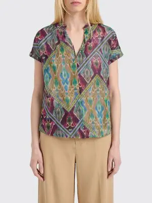 Momoni Short Sleeve Ethnic Print Cotton Shirt