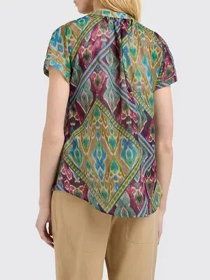 Momoni Short Sleeve Ethnic Print Cotton Shirt
