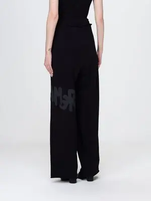 DISCLAIMER High-waisted Wide-leg Cotton Jogging Trousers With Logo Detail - Black