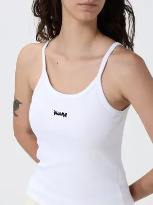 DISCLAIMER Slim Fit Stretch-cotton Top With Contrast Logo - White