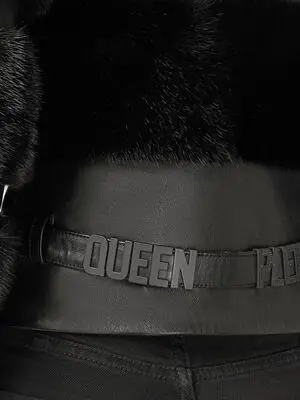 Philipp Plein Nappa Leather Biker Jacket With Mink Fur Details