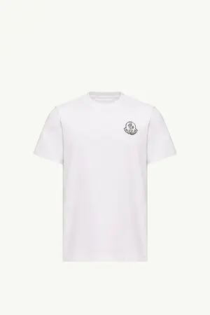 Moncler Cotton Jersey Logo Patch T-shirt - White