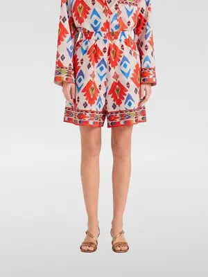 Momoni High-waisted Ethnic Print Cotton Shorts