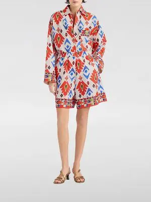 Momoni High-waisted Ethnic Print Cotton Shorts