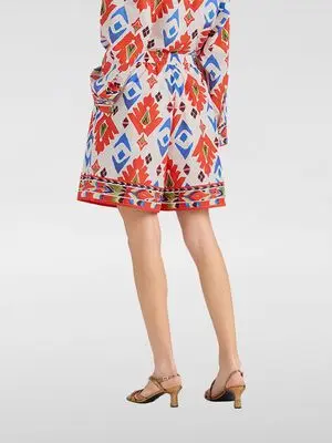 Momoni High-waisted Ethnic Print Cotton Shorts
