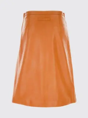 Marni High-waisted A-line Leather Mini Skirt With Embroidered Details