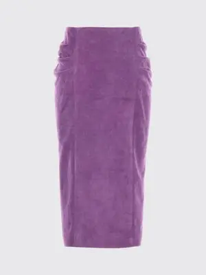 Valentino Garavani High-waisted Ruched Suede Midi Pencil Skirt