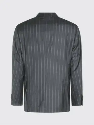 Brunello Cucinelli Striped Blazer - Grey