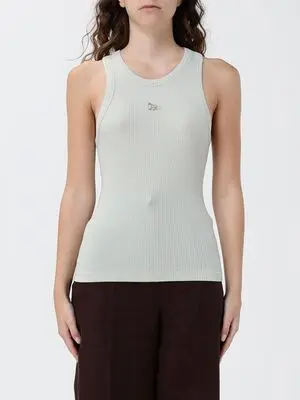 Maison Kitsuné Ribbed Tank Top With Embellishment - Grey