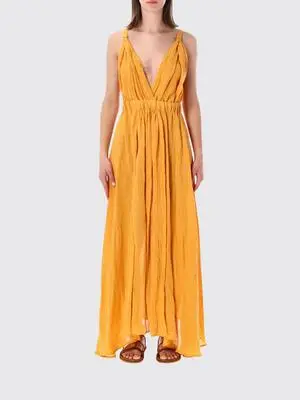 120% Lino Maxi Dress - Orange