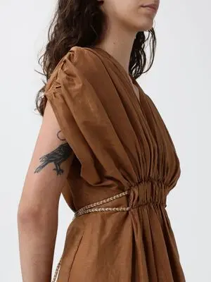 120% Lino Maxi Dress - Leather