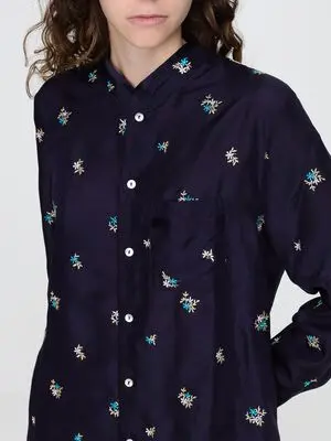 FORTE_FORTE Silk Floral Print Shirt - Blue