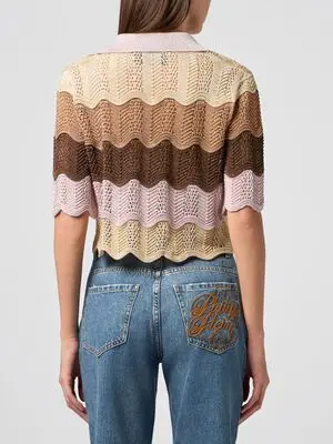 Philipp Plein Crochet Knit Polo Shirt