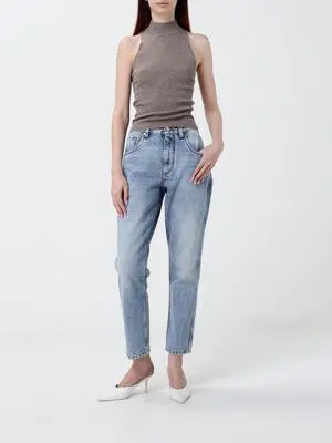 Brunello Cucinelli Knitted Mock Neck Top - Brown