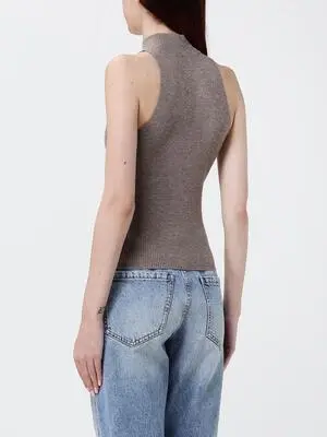 Brunello Cucinelli Knitted Mock Neck Top - Brown