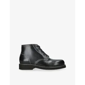 LEMAIRE Stitch Leather Derby Boots - Black