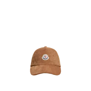 Moncler Moncler Corduroy Baseball Cap With Logo Detail Beige