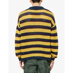 DAILY PAPER V-neck Crochet-knit Sweater