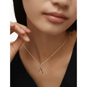 Monica Vinader Sterling And Lab-grown Diamond Solitaire Initial Pendant
