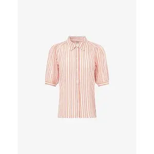 ME+EM Striped Short-sleeve Cotton Shirt